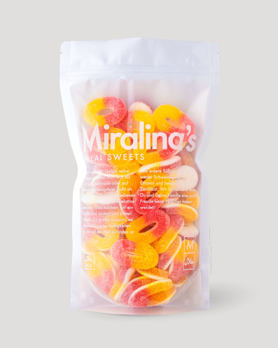 Sour peach rings (500g) | Halal sweets | without pork gelatine | gummy ...