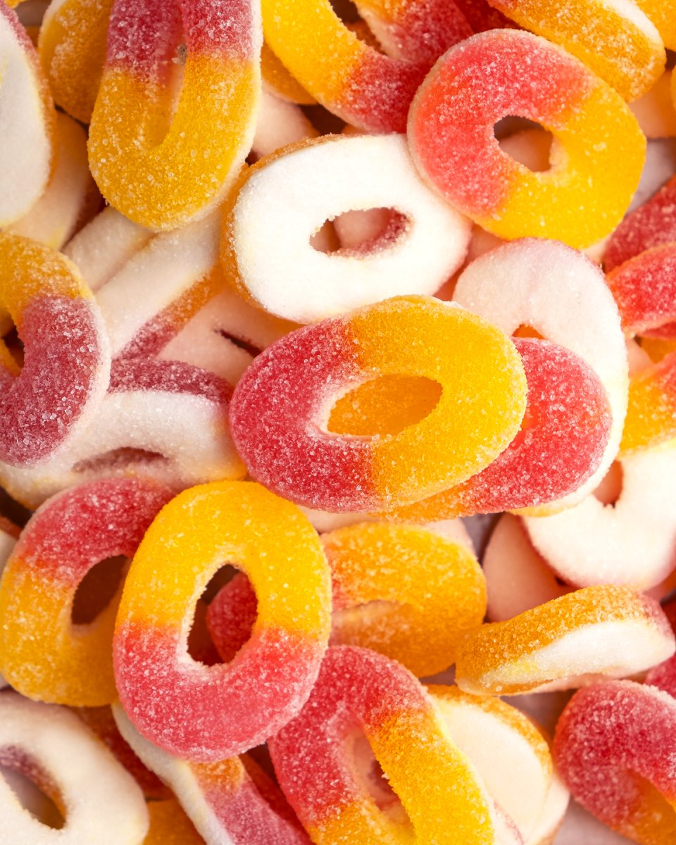 Sour peach rings (500g) | Halal Sweets - Miralina's Halal Sweets